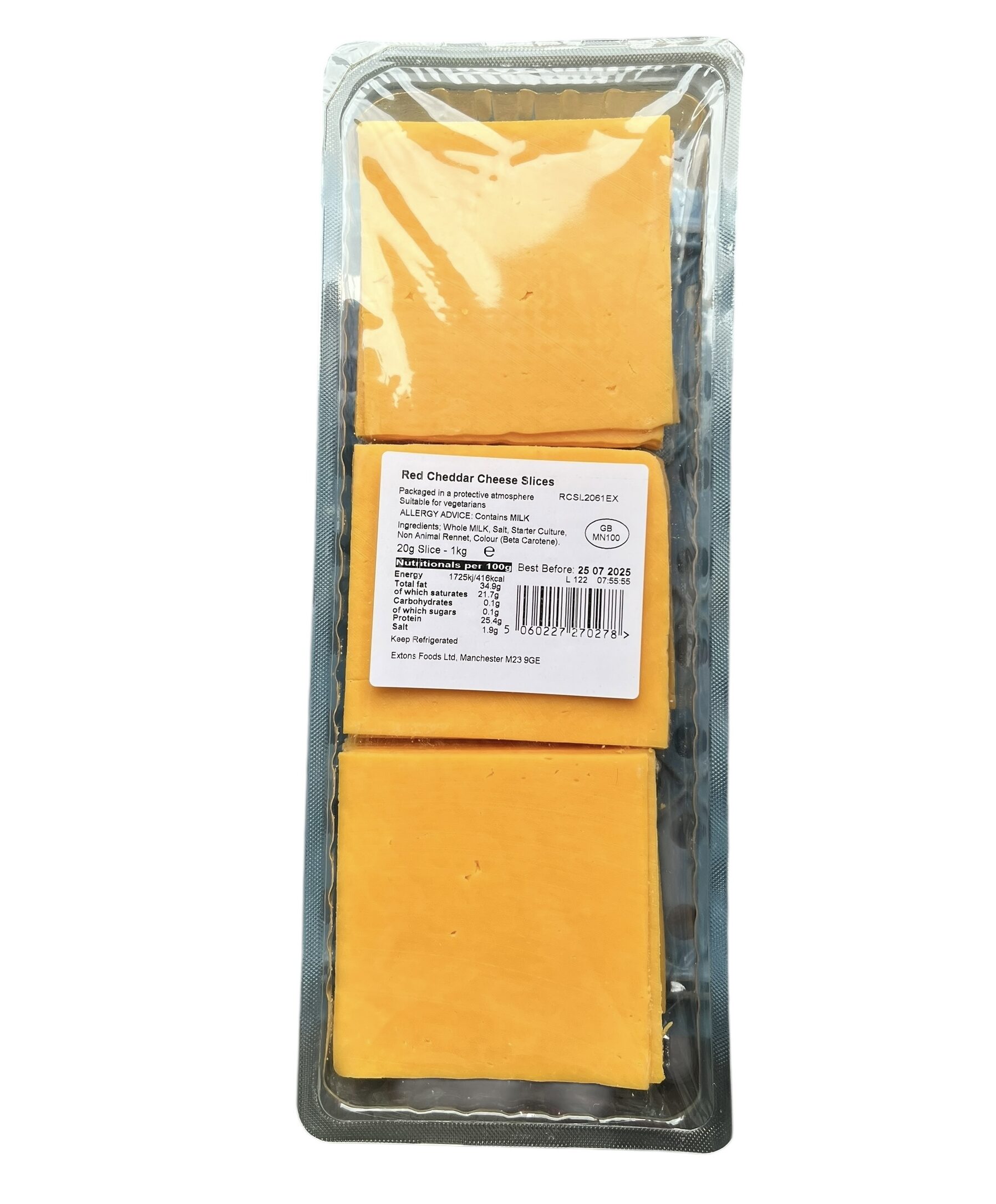 Sliced Coloured Cheese (1kg) - Kerry's Fresh