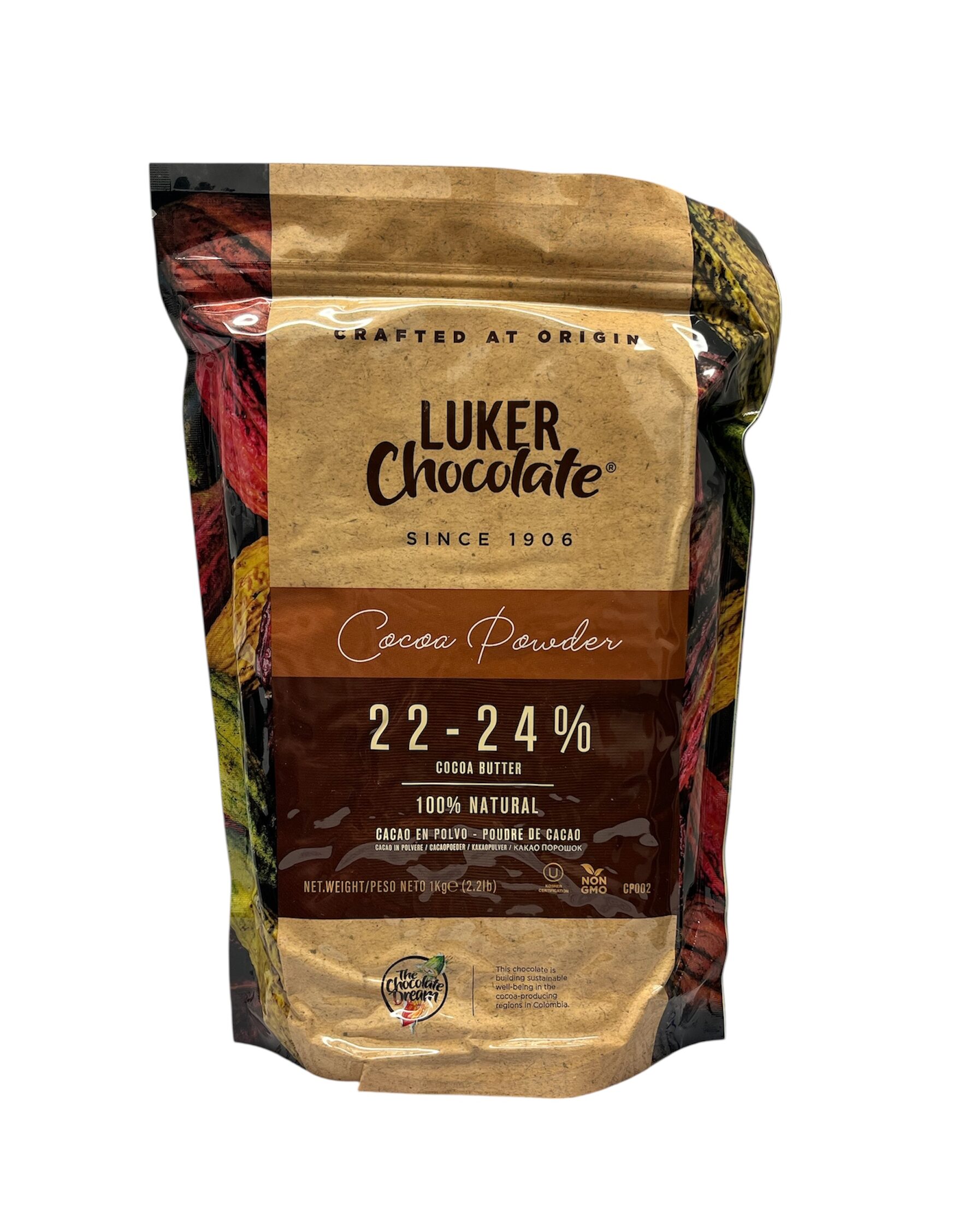 'Luker' Natural Cocoa Powder 22-24% (1kg) - Kerry's Fresh
